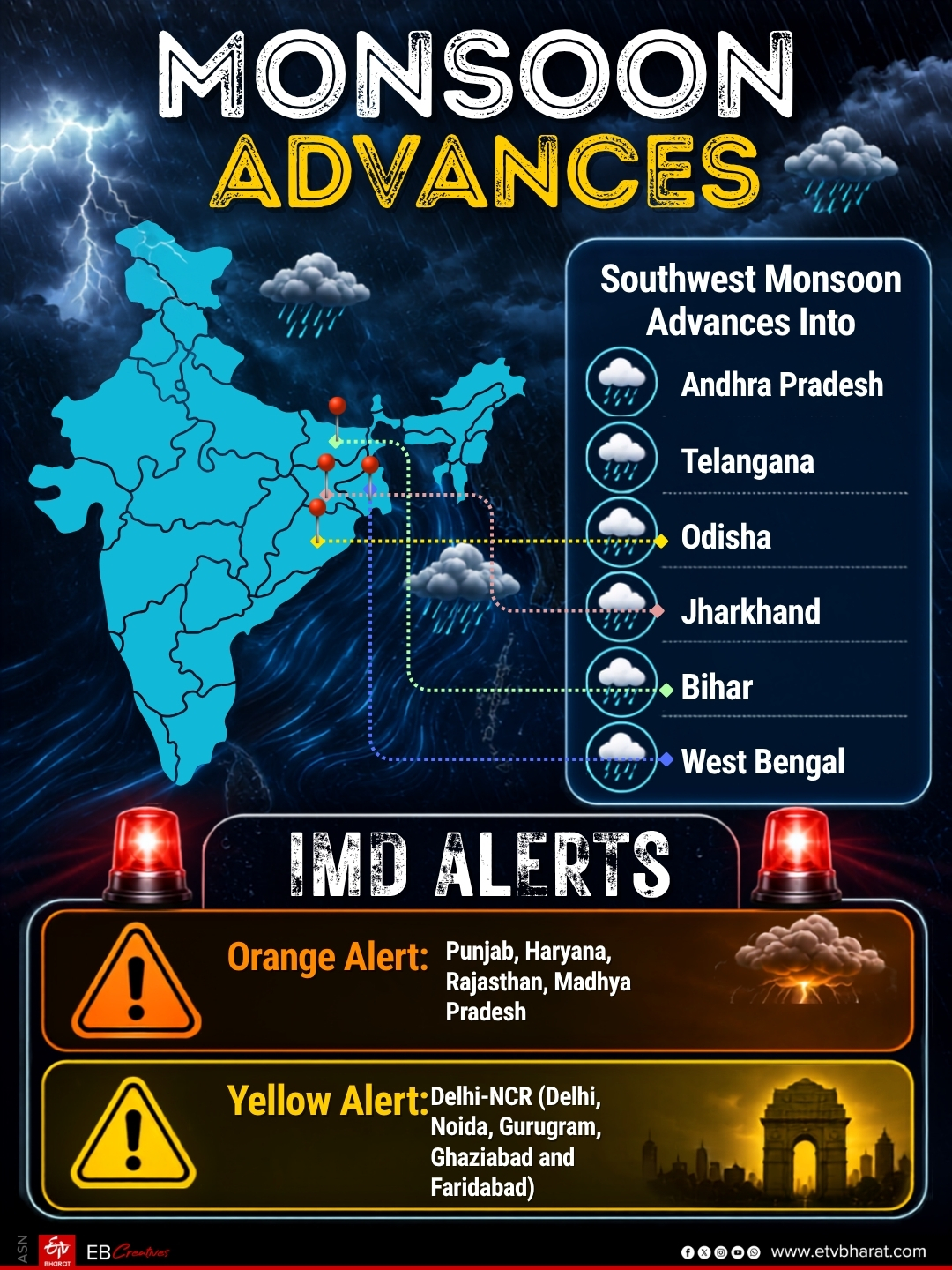 Heavy Rain Likely Across East, Northeast, South India; Delhi To Remain ...
