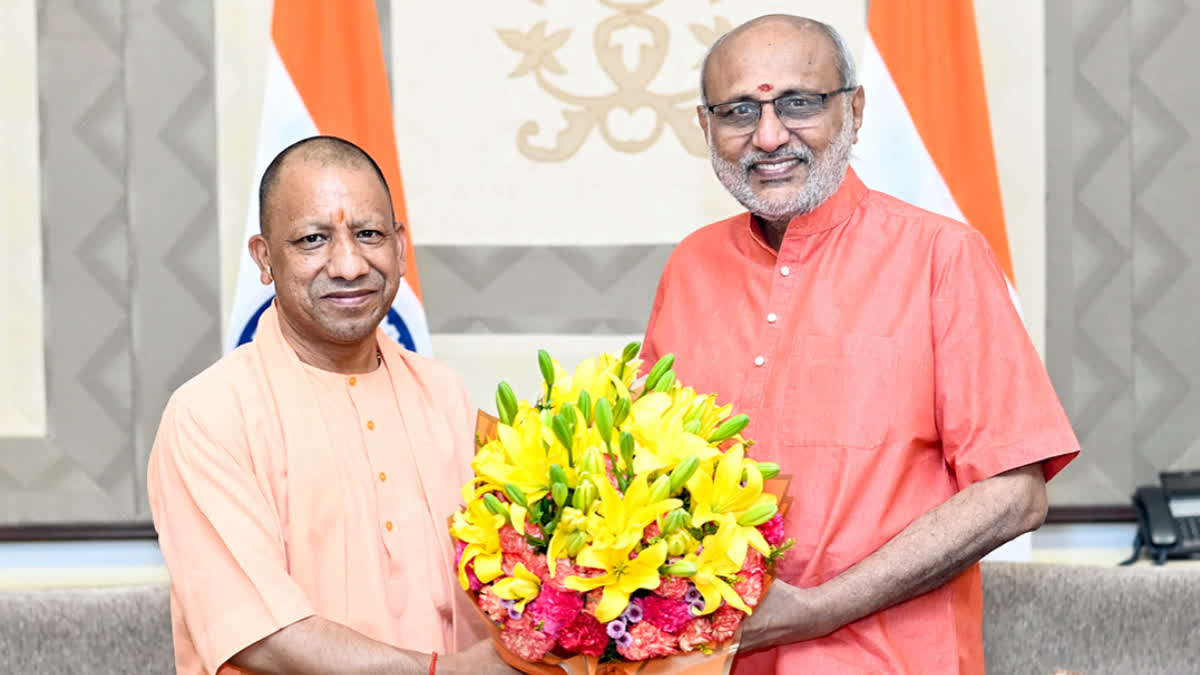 Delhi: UP CM Yogi Adityanath Meets VP Radhakrishnan