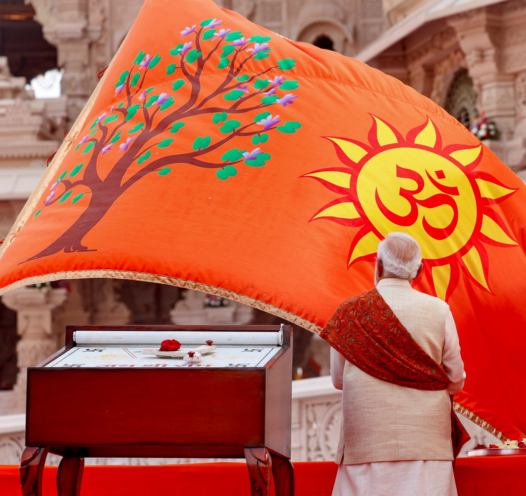 Frames From Ayodhya: PM Modi, RSS Chief Bhagwat Lead Dhwajarohan Ceremony