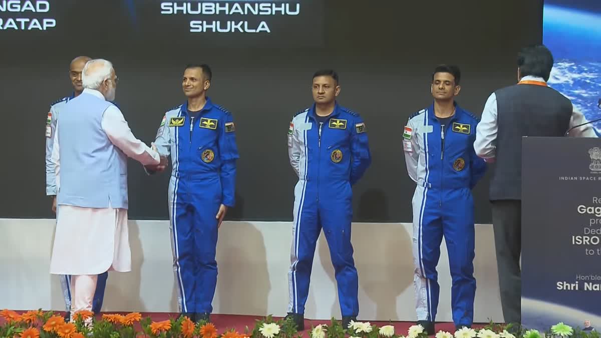PM Modi Reveals Four Pilots Chosen for Gaganyaan Mission, Presents ...