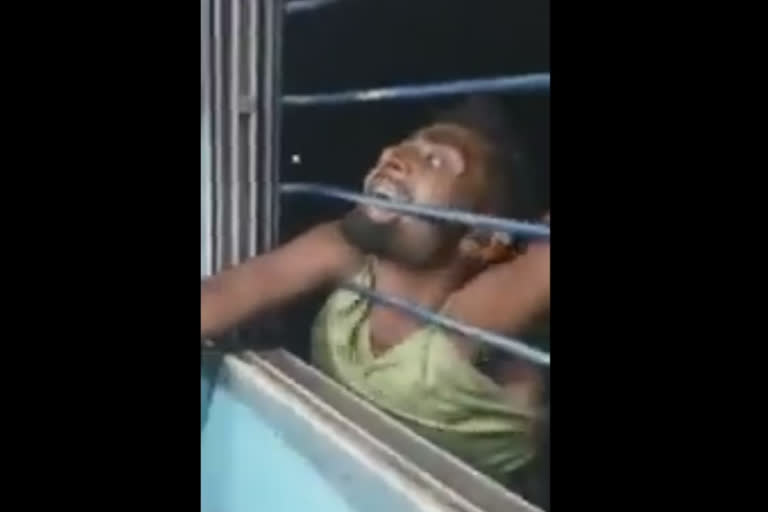 Watch: Thief caught by people left hanging outside fast-moving train in ...
